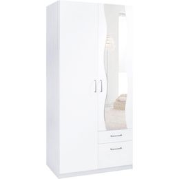 Kleiderschrank Priess, B:94cm H:193cm T:54cm, weiß, Holzwerkstoff, Schlafzimmer, Schränke