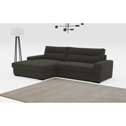 Ecksofa COTTA, B:295cm H:93cm T:163cm, grün, 100% POLYESTER (PES), Wohnzimmer, Sofas, "Cappa L-Form", wahlweise mit Bettfunktion & Bettkasten