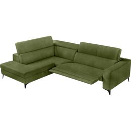 Ecksofa Egoitaliano, B:269cm H:96cm T:203cm, grün, Wohnzimmer, Sofas, "Edith, Designsofa mit hohem Sitzkomfort, L-Form", inkl. elektrischer