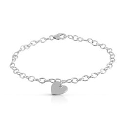 Vivance Damen Armband "925 Silber rhodiniert mit Herz Motiv", 19cm, Silber 925 (Sterlingsilber), weiß, Silber 925 (Sterlingsilber), Armbänder