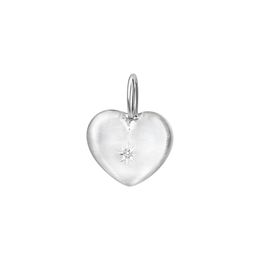 Vivance Damen Kettenanh&auml;nger "925 Sterling Silber rhodiniert Herz", one-size, Silber 925 (Sterlingsilber), 1,2 g, wei&szlig;, Silber 925 (Sterlingsilber),