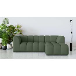 Ecksofa Home Affaire, B:255cm H:81cm T:177cm, grün, 100% Polyester, Sofas, "Tuure", L-Form, mit Welllenunterfederung