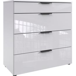 Schubkastenkommode wimex, B:81cm H:84cm T:41cm, wei&szlig;, Spanplatte, Sideboards, "Level36 black C by fresh to go", mit Glaselementen auf der Front,