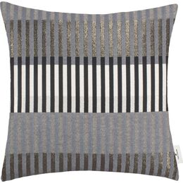 Dekokissen Tom Tailor HOME, B:50cm L:50cm, schwarz-weiß, Baumwolle, Polyester, Dekokissen_Sitzkissen_Kissenhüllen, "Glamour Stripe", mit metallischen