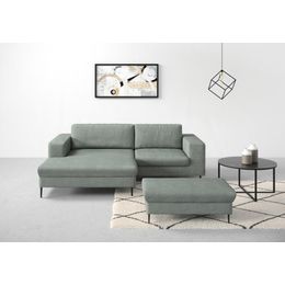 Ecksofa DOMO collection, B:244cm H:83cm T:173cm, grün, Wohnzimmer, Sofas, "Modica kompakt und elegant, Breite 244, L-Form", moderne Optik mit