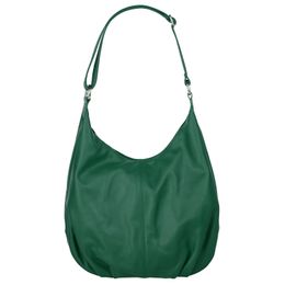 CLUTY Damen Shopper, grün, Leder, leicht glänzend, unifarben, Taschen, echt Leder, Made in Italy