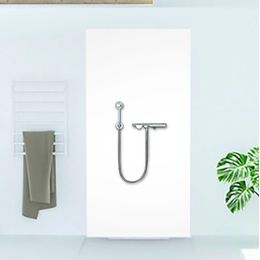Duschr&uuml;ckwand Sanotechnik, B:125cm H:250cm, wei&szlig;, Aluminium, Spritzschutzw&auml;nde, "Sanowall", H&ouml;he: 250 cm