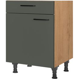 Unterschrank Nobilia, B:60cm H:87cm T:58,3cm, gr&uuml;n, K&uuml;che, Schr&auml;nke, ""Easytouch", Ausrichtung w&auml;hlb., vormontiert, in den Breiten 30, 45 &", 60 cm