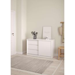 Sideboard Inosign, B:118,9cm H:75,6cm, weiß, Spanplatte, Wohnzimmer, Sideboards, "Naia Aufbewahrung, Schuhkommode, Stauraumkommode, Schuhschrank",