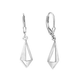 Vivance Damen Paar Ohrh&auml;nger "925/- Sterling Silber rhodiniert glanz/matt", one-size, Silber 925 (Sterlingsilber), wei&szlig;, Silber 925 (Sterlingsilber),