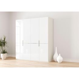 Dreht&uuml;renschrank Musterring, B:197,3cm H:236cm T:58cm, wei&szlig;, Floatglas, Holzwerkstoff, Schr&auml;nke, "Imola W", Einlegeb&ouml;den und Kleiderstangen,mit