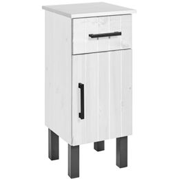 Unterschrank Welltime, B:33cm H:72cm T:33cm, wei&szlig;, Massivholz, Badezimmer, Schr&auml;nke, "Mary", Badm&ouml;bel im Landhaus-Stil, Breite 33 cm, aus Massivholz
