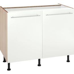 Unterschrank Optifit, B:100cm H:87cm T:58,4cm, wei&szlig;, K&uuml;che, Schr&auml;nke, "Bern", 100 cm breit, mit 2 T&uuml;ren, mit h&ouml;henverstellbaren F&uuml;&szlig;en