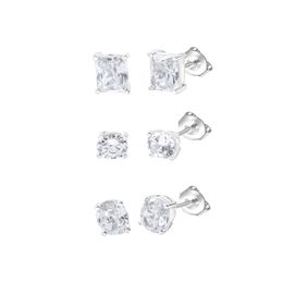 Celesta Damen Paar Ohrstecker "925 Sterling Silber rhodiniert Zirkonia", one-size, Silber 925 (Sterlingsilber), wei&szlig;, Silber 925 (Sterlingsilber),