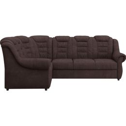 Ecksofa Home Affaire, B:266cm H:102cm T:216cm, schwarz, 100% Polyester, Wohnzimmer, Sofas, "Boston L-Form", mit hoher Rückenlehne, wahlweise mit