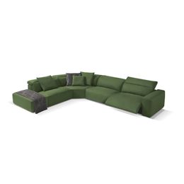 Ecksofa Egoitaliano, B:378cm H:95cm T:282cm, grün, Wohnzimmer, Sofas, "Beverly, extravangantes Designsofa mit erstklassigem Sitzkomfort", wahlweise