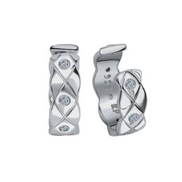 Vivance Damen Paar Ohrstecker "925-Sterling Silber rhodiniert Zirkonia", one-size, Silber 925 (Sterlingsilber), wei&szlig;, Silber 925 (Sterlingsilber),