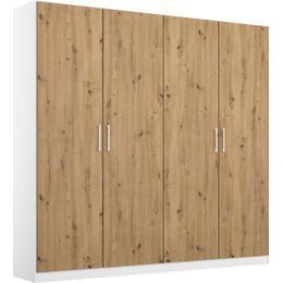 Dreht&uuml;renschrank Rauch, B:181cm H:197cm T:54cm, wei&szlig;, Holzwerkstoff, Schr&auml;nke, "Kleiderschrank Schrank Garderobe W&auml;scheschrank COSMO", mit