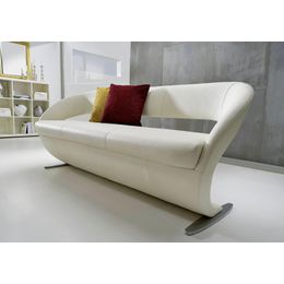 K+w Komfort & Wohnen Polsterbank, B:204cm H:83cm T:68cm, wei&szlig;, K+W KOMFORT & WOHNEN, Bronco: Nappaleder pigmentiert, Dickleder, 1, 3/1, 5mm, mit rustikal gek&ouml;rnten