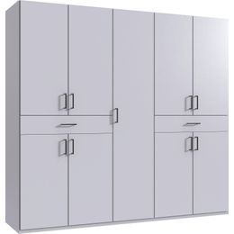 Drehtürenschrank wimex, B:225cm H:208cm T:58cm, weiß, Spanplatte, Schränke, "Tibet Kleiderschrank mit sehr viel Stauraum, große Farbauswahl", mit
