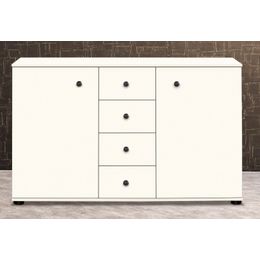 Kombikommode wimex, B:130cm H:83cm T:41cm, wei&szlig;, Schlafzimmer, Sideboards, "Chalet", Breite/Tiefe/H&ouml;he: 130/41/83 cm