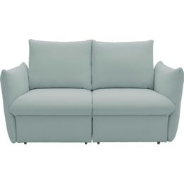 Schlafsofa, B:180cm H:100cm T:97cm, grün, LOOKS by Wolfgang Joop, 100% Polyester, Wohnzimmer, Sofas, "LOOKS XII", mit Bettfunktion, Kissenoptik,