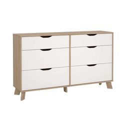 Kommode Andas, B:155,7cm H:92,2cm T:40cm, weiß, Spanplatte, Schlafzimmer, Sideboards, "Ikast, Schubladenschrank, Sideboard, Aufbewahrung, Stauraum",
