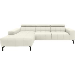 Ecksofa DOMO collection, B:292cm H:79cm T:175cm, weiß, Lederlook;100% Polyurethan, Wohnzimmer, Sofas, "Cunelli tolle Sitznähte als Designelement,