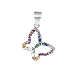 Vivance Damen Kettenanh&auml;nger "925/- Sterling Silber rhodiniert", one-size, Silber 925 (Sterlingsilber), 0,9 g, wei&szlig;, Silber 925 (Sterlingsilber),