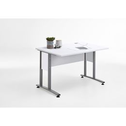 Schreibtisch FMD, B:120cm H:75cm T:80cm, weiß, Büro, Tische, "Calvi"