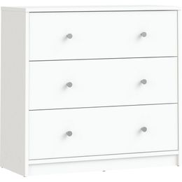 Schubkastenkommode Home Affaire, B:72,4cm H:68,3cm T:30,1cm, weiß, Spanplatte, Sideboards, Stauraum, Knopfgriffe, einfache Selbstmontage, 72,4 x 68,3