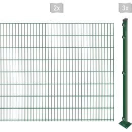 Arvotec Doppelstabmattenzaun "EASY 163 zum Aufschrauben", H/L: 163cm x 4m, Pfosten: 3 Stk., gr&uuml;n, Zaunelemente, Zaunh&ouml;he 163 cm, Zaunl&auml;nge 2 - 60 m