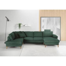 Wohnlandschaft 3C CANDY, B:339cm H:86cm T:220cm, grün, 95% Polyester, 5% Nylon, Sofas, "Lecce, wahlweise PUR-Schaumstoff oder Tonnentaschenfederkern