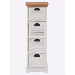 Kommode HEINE HOME, B:30cm H:90,5cm T:30cm, weiß, Massivholz, Metall, Sideboards