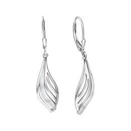 Vivance Damen Paar Ohrh&auml;nger "925/- Sterling Silber rhodiniert glanz/matt", one-size, Silber 925 (Sterlingsilber), wei&szlig;, Silber 925 (Sterlingsilber),