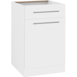 Wiho-K&uuml;chen Unterschrank WIHO K&Uuml;CHEN, B:50cm H:82cm T:57cm, wei&szlig;, K&uuml;che, Schr&auml;nke, "Unna", 50 cm breit, ohne Arbeitsplatte