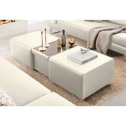 Hocker W.Schillig, B:130cm H:41cm T:64cm, wei&szlig;, Longlife Xtra-Leder Z59: Glattleder mit modischer Pr&auml;gung. Hautst&auml;rke 0, 9 - 1, 1 mm, Garten, Hocker,
