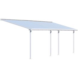 Terrassendach, B:739cm T:295cm, weiß, PALRAM - CANOPIA, Aluminium, Polycarbonat (PC), Terrassenüberdachungen, "Olympia 3x7.3", BxT: 739x295 cm