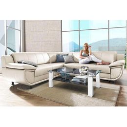 Ecksofa Trendmanufaktur, B:267cm H:85cm T:247cm, weiß, Kunstleder SOFTLUX;Microfaser PRIMABELLE (100% Polyester);NaturLEDER (echtes