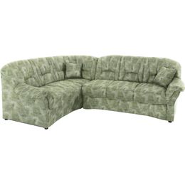 Ecksofa DOMO collection, B:256cm H:91cm T:200cm, grün, Luxus-Microfaser (100% Polyester), mit Muster;Struktur (100% Polyester), Wohnzimmer, Sofas,