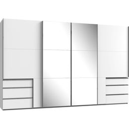 Schwebetürenschrank wimex, B:350cm H:216cm T:65cm, weiß, Schränke, "Level by fresh to go", mit Synchronöffnung