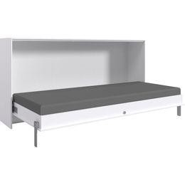 Schrankbett wimex, H:105cm, weiß, Kinderzimmer, Schrankbetten, "Juist Schrankklappbett Gästebett", horizontal klappbar, 3 Liegeflächen, mit