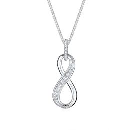Elli Damen Collierkettchen "Infinity Love Symbol Zirkonia 925 Silber", 45,mit Steinen, Silber 925 (Sterlingsilber), L: 45, wei&szlig;, Silber 925
