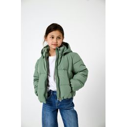 KIDS Only Jungen Steppjacke "KOGDOLLY SHORT PUFFER JACKET OTW", grün, Gr. 128, unifarben, Web, Obermaterial: 60% Polyester, 40% Nylon, Jacken