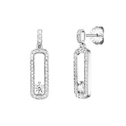 JULIE JULSEN Damen Paar Ohrstecker "925 Silber rhodiniert Zirkonia wei&szlig;", one-size, Silber 925 (Sterlingsilber), wei&szlig;, Silber 925 (Sterlingsilber),