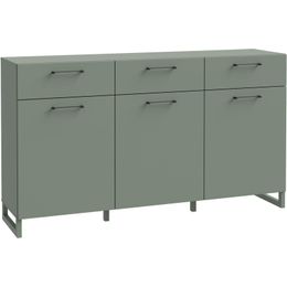 Sideboard FORTE, B:164,6cm H:93,4cm T:41,1cm, gr&uuml;n, Dekorfolie, Spanplatte, Wohnzimmer, Sideboards, "Silba", Breite ca. 164,6 cm
