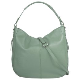 CLUTY Damen Shopper, grün, Leder, leicht glänzend, unifarben, Taschen, echt Leder, Made in Italy