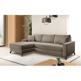 Ecksofa, B:247cm H:85cm T:162cm, braun, exxpo - SOFA FASHION, Wohnzimmer, Sofas, "Quattro L-Form, B/T: 247/162 cm", wahlweise mit Bettfunktion,