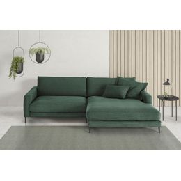 Ecksofa Inosign, B:272cm H:84cm T:190cm, grün, 95% Polyester, 5% Nylon, Wohnzimmer, Sofas, "Downtown, B/T/H: 272/190/84 cm L-Form", weicher