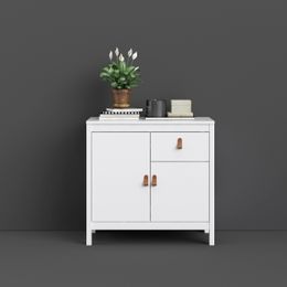 Sideboard Home Affaire, B:82,1cm H:79,7cm T:38,4cm, weiß, Spanplatte, Wohnzimmer, Sideboards, "Madrid, Aufbewahrung, Schubladenschrank, Sideboard",